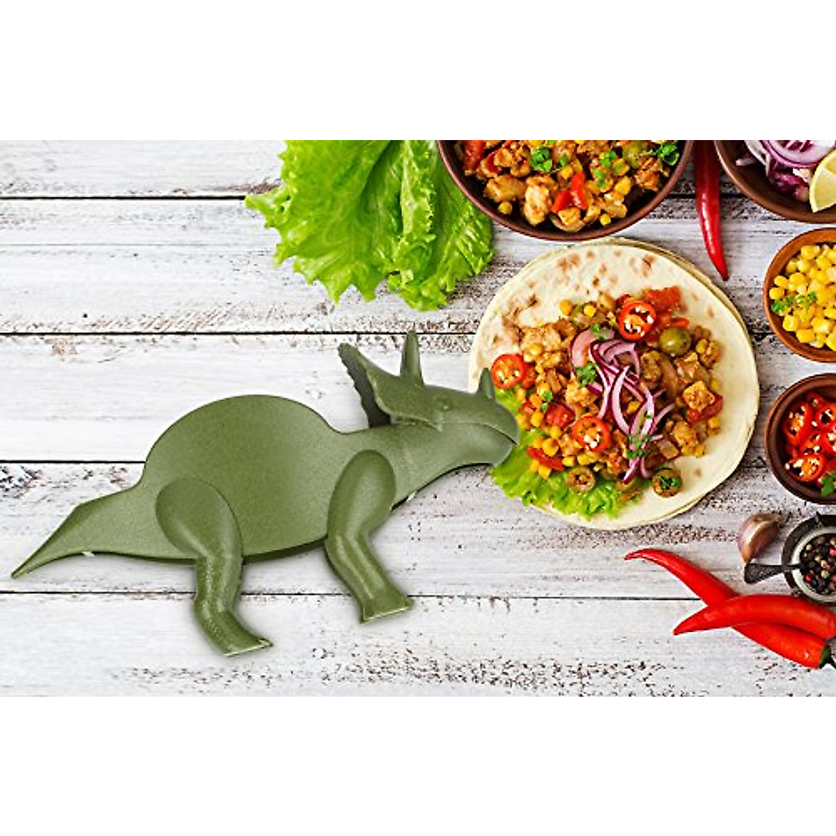 Funwares Original Tricerataco - The Ultimate Dinosaur Taco Holder, Fun and Practical White Elephant Gift, Hold 2 Tacos