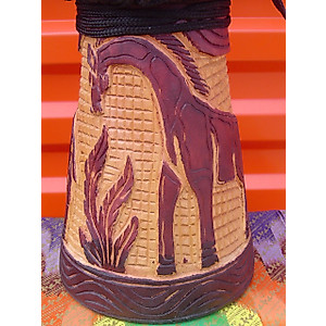 20" Tall Giraffe (M20) Deep Carved Djembe Bongo Drum with Free Cover