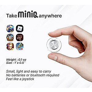 MiNiQ Mobile Phone Game Joystick for iPhone iPad Android Smartphone Tablet Gaming Control with White Solid Vanity Mirror Carrying Case