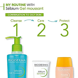 Bioderma - Sébium - Foaming Gel Pump - Cleansing and Make-Up Removing - Skin Purifying - for Combination to Oily Skin 16.91 Fl Oz (Pack of 1)