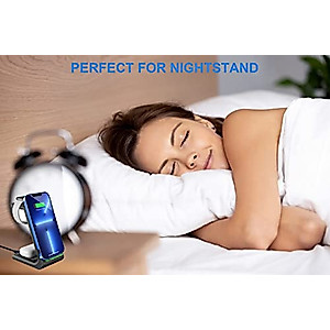 Wireless Charger Stand Dock 3 in 1 Fast Qi Wireless Charging Station for Multiple Devices Apple Watch 7/6/SE/5/4/3/2,Airpods Pro 2,iPhone 14/13/13Pro Max/12/12Pro/SE/X/XR/XS/8/pixel 7/Pixel 6/Android