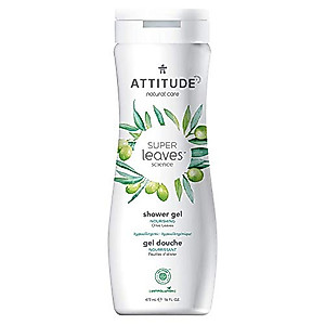 ATTITUDE Nourishing Body Wash, for Dry & Sensitive Skin, EWG Verified, Hypoallergenic, Vegan, Cruelty Free, Olive Leaves, 16 Fl Oz (11293)