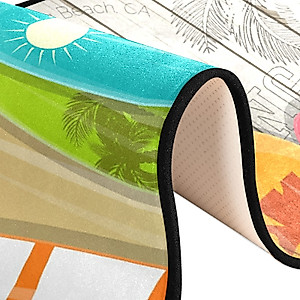 Bath Rug Runner Non Slip Area Mat Rugs for Bathroom Kitchen Entryway Shaggy Rug Soft Bedroom Carpet 72"x 24", Colorful