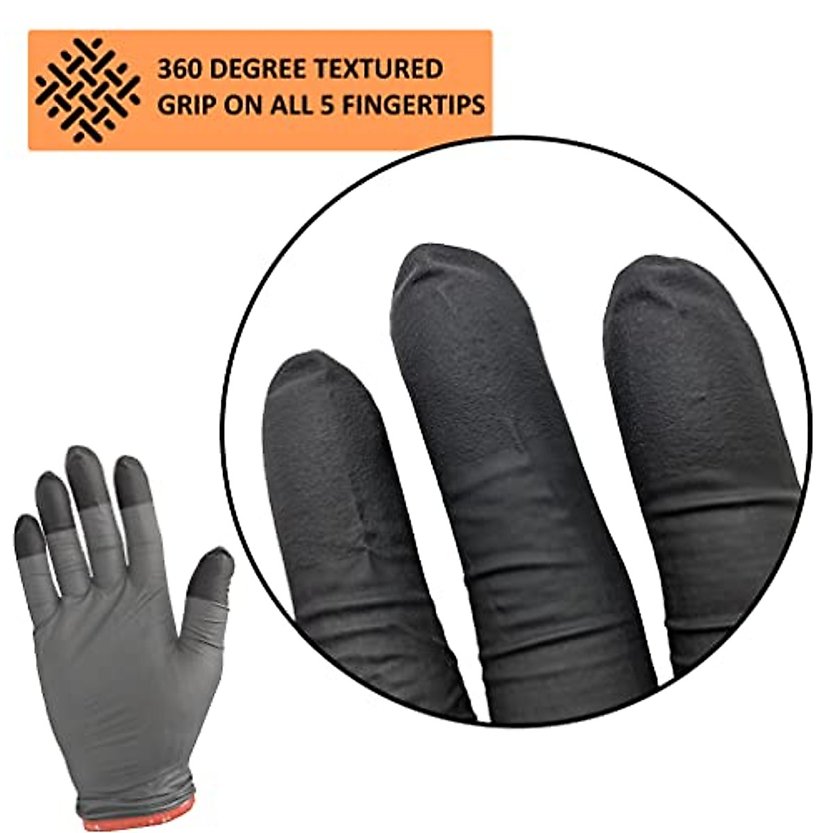 HDMNDD Black Disposable BBQ Gloves Kit with 50 Heavy Duty Textured Fingertip Grips and 2 heat resistant, washable, reusable Glove Liners for Grill BBQ Cooking Gloves, Meat Gloves for Pulling Meat
