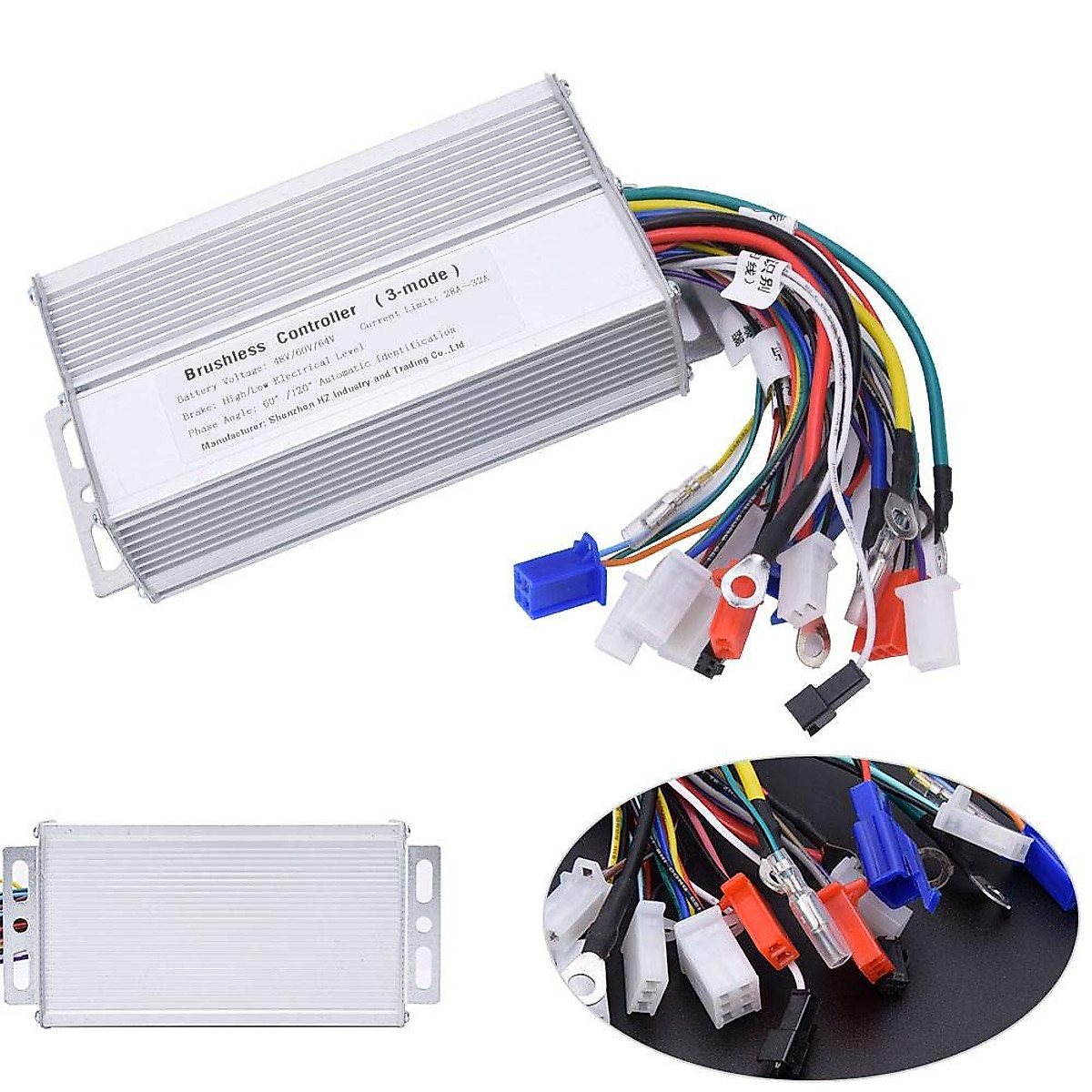 Nikou Electric Scooter Motor Controller - 48V 60V 64V 1000W-1500W Stable Electric Bicycle Brushless Speed Motor Controller Low Noise