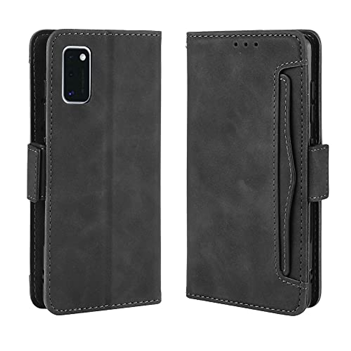 Fashion Anti-Fall Shockproof Phone Cases Samsung Galaxy A40 A41 A 40 41 Leather case Multi-Card Slot Wallet Clip Phone Shell Samsung A40 A41 Covers (Black,Samsung A41)