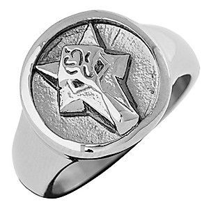 Akitsune Ferus Ring | Fox Design Ring Women Men Signet Ring Stainless Steel - Silver - US 11