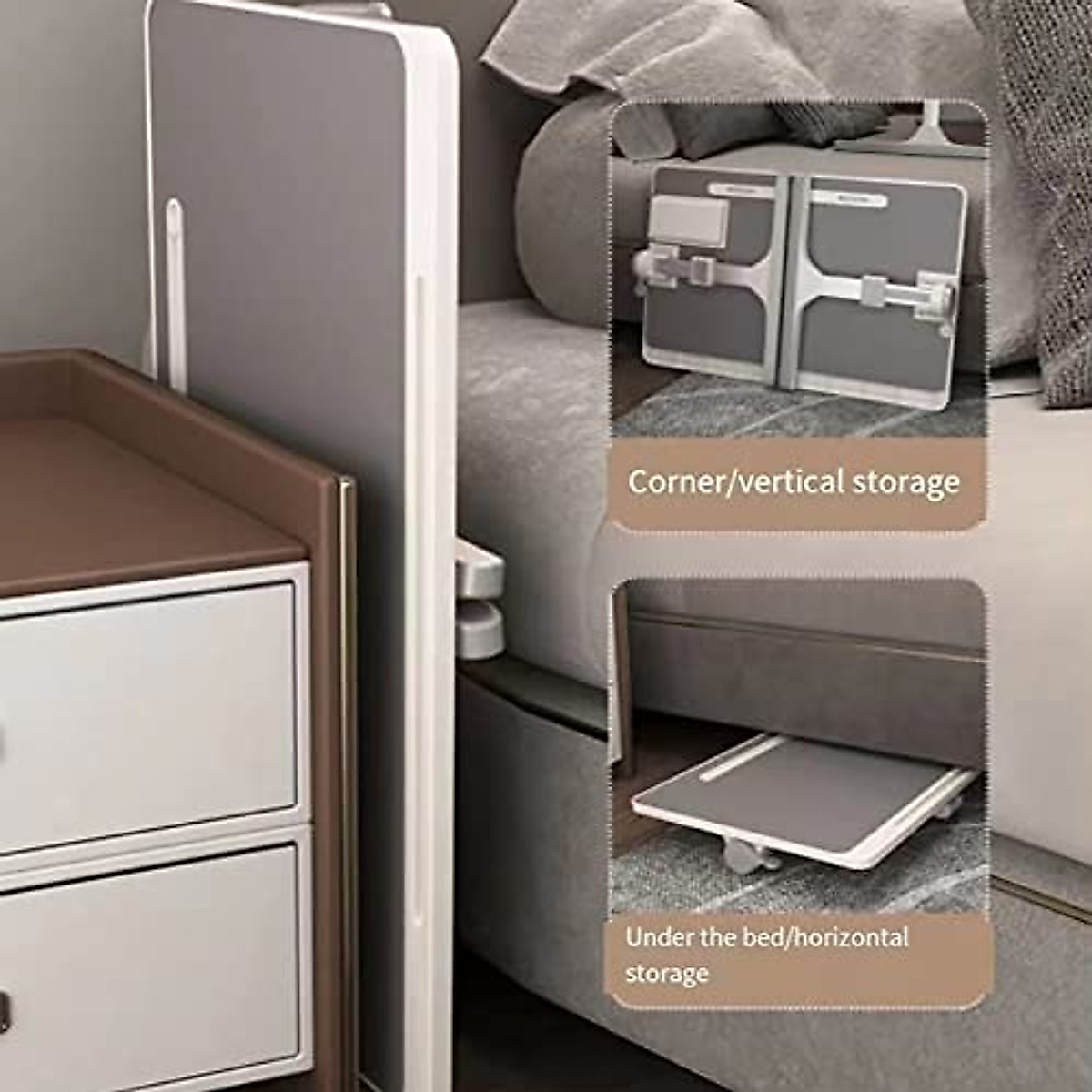 Adjustable Laptop Desk Tray for Bed, Foldable Lap Desks Bed Tables, with USB Charge Port Storage Drawer, Computer Lap Table for Eating Writing Painting Gaming