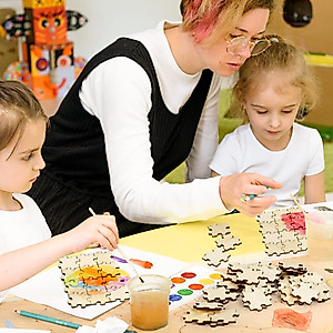 UPlama 300PCS Blank Puzzles, Freeform Blank Puzzle Pieces Blank Wooden Puzzles DIY Jigsaw Puzzles Plain Puzzle Pieces for Crafts, Arts, Card Making (1.18" x 1.18")