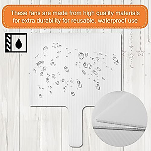 Amyhill 24 Pieces Blank Plastic Hand Fans Photo Fans Waterproof Fans Church Fans for DIY Crafting Painting Hand Held Parlor Fans Paddle Fans for Women Wedding Guests
