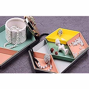 Serving Trays, Flat Trays Plastic Jewelry Tray Trinket Dish, UNIKON Small Storage Platters Food Serving Platter Set of 4, Great for Organization, Display, Decoration