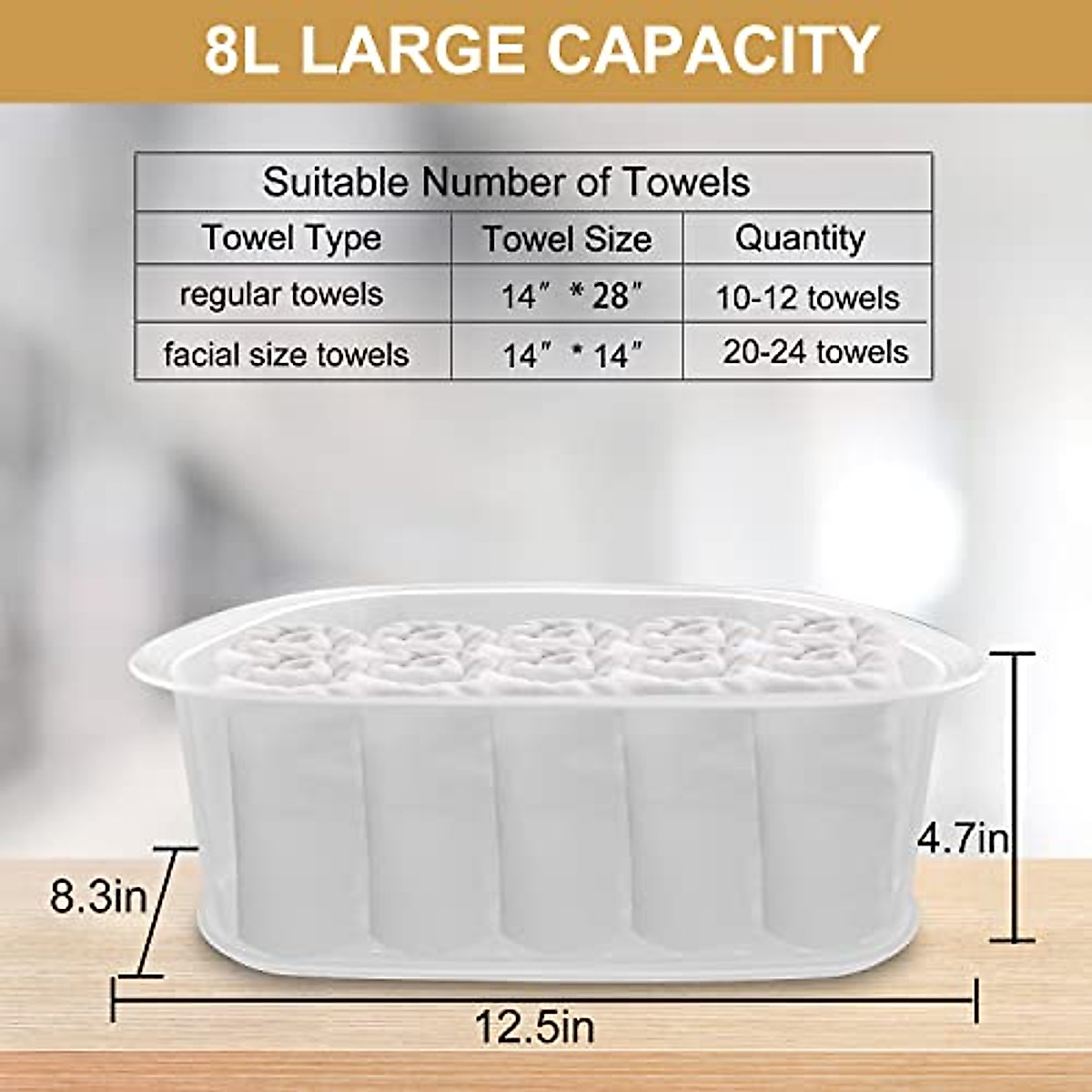 LKT COBTAC Towel Steamer,Portable Hot Towel Steamer,Small Towel Steamer with Quickly Heating in 10 Mins,Towel Steamer with Auto Off Timer,Large Capacity Towel Steamers
