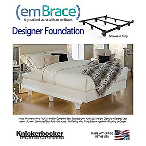 Knickerbocker Embrace Designer Foundation - Full Size - Black Bed Frame - Heavy Duty