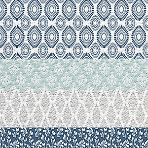 Bohemia Antifatigue Kitchen Bath Door Mat Cushioned Runner Rug,Washable Welcome Floor Sink Mat,Waterproof Comfort Standing Doormat for Kitchen,Blue Grey Boho Tribal Paisley Flower Plaid 24"x36"