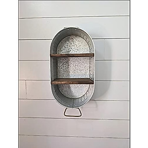 Bathroom Wall Decor, a Farmhouse Shelf, a Rustic Bathroom Shelf, a Laundry Room or mudroom Shelf, and a Galvanized wash tub with Shelves