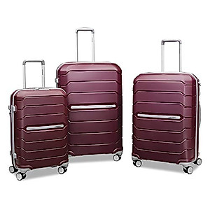 Samsonite Freeform Hardside Expandable with Double Spinner Wheels, Checked-Medium 24-Inch, Merlot
