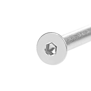 uxcell M4x25mm Flat Head Machine Screws Inner Hex Screw 304 Stainless Steel Fasteners Bolts 50Pcs