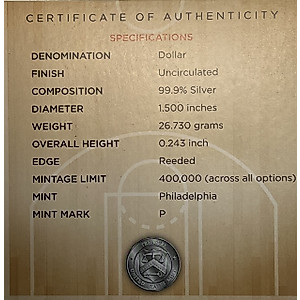 2020 P Basketball Hall of Fame Silver Dollar Dollar US Mint Brilliant Uncirculated
