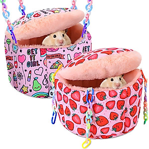 Maitys 2 Pcs Rat Bed Hanging Rat Hammock Guinea Pig Bedding Soft Warm Ferret Bedding Rat Cage Accessories Small Animal Play Sleep Bed for Ferret Rat Sugar Glider Hamster Chinchilla Mice Squirrel