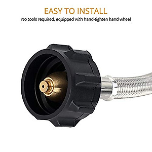 GASLAND 12 Inch Stainless Braided RV Propane Pigtail Hose for Camper, 1/4" NPT RV Propane Hose for 2-Stage Regulator, 1/4" Inverted Male NPT & QCC1 Propane Tank Hose for RV Propane Regulator, 2 Pack