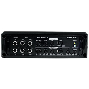 Rockville Atom P20 Marine/ATV/Car Bluetooth Amplifier 1600w Peak/440w RMS 4 Channel w/Volt Meter, Black