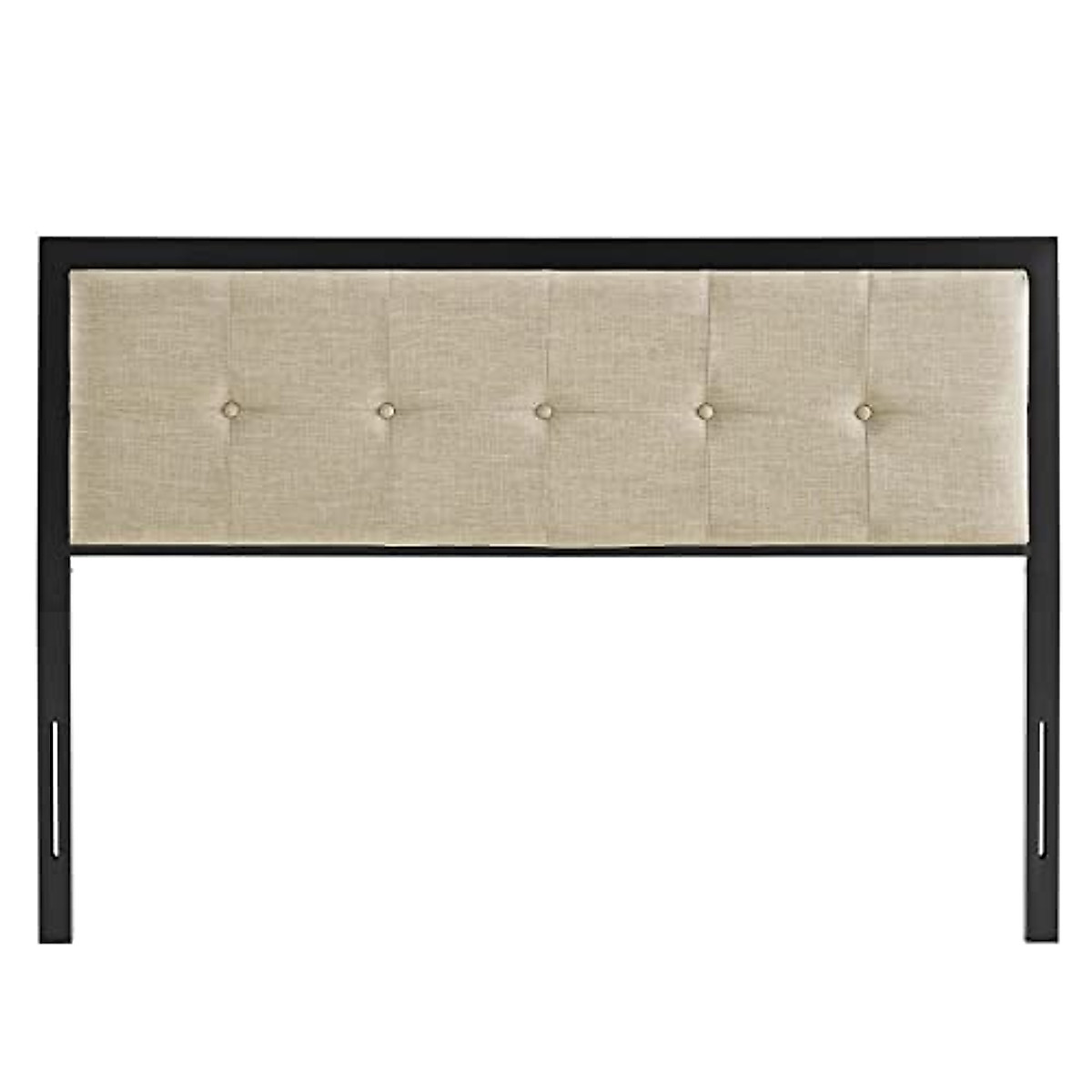 Modway Teagan Tufted Fabric Twin Headboard in Black Beige
