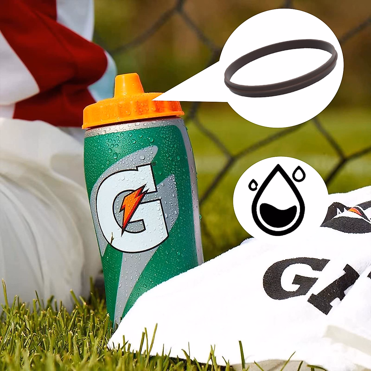 Replacement Gasket Compatible with Gatorade Water Bottle 4pcs Seal Ring Replacement for Gatorade GX Pods Silicone Lid Seal for 30oz Gatorade GX Pods