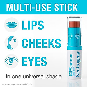Neutrogena Hydro Boost Hydrating Multi-Use Makeup Stick with Hyaluronic Acid, Multipurpose Colored Makeup Balm for Lips, Cheeks & Eyes, Non-Comedogenic, Paraben-Free, Temptation, 0.26 oz