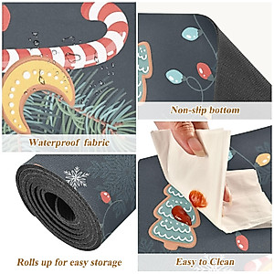 Christmas Ginger Breads Candies Heat Resistant Long Trivet for Hot Pots and Pans Waterproof Non-Slip Table Runner for Kitchen Countertops Heat Proof Placemats for Hot Dishes Decoration Dining Table