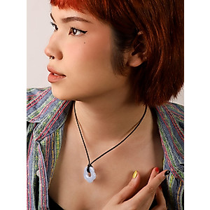 OJERRY Preppy Kawaii Cool Baby Blue Flower Cord Necklace Cute Coolest Accessories Waterproof Summer Esentials Friendship Necklaces Gift for Women Trendy Stuff