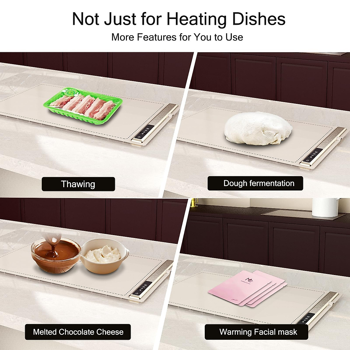 Upgrade Electric Warming Tray with Adjustable Temperature-Portable Warming Mat for Food,Roll Up Silicone Food Warmer for Parties with 3 Temperature Settings,Versatile Food Warmers for Parties Buffet