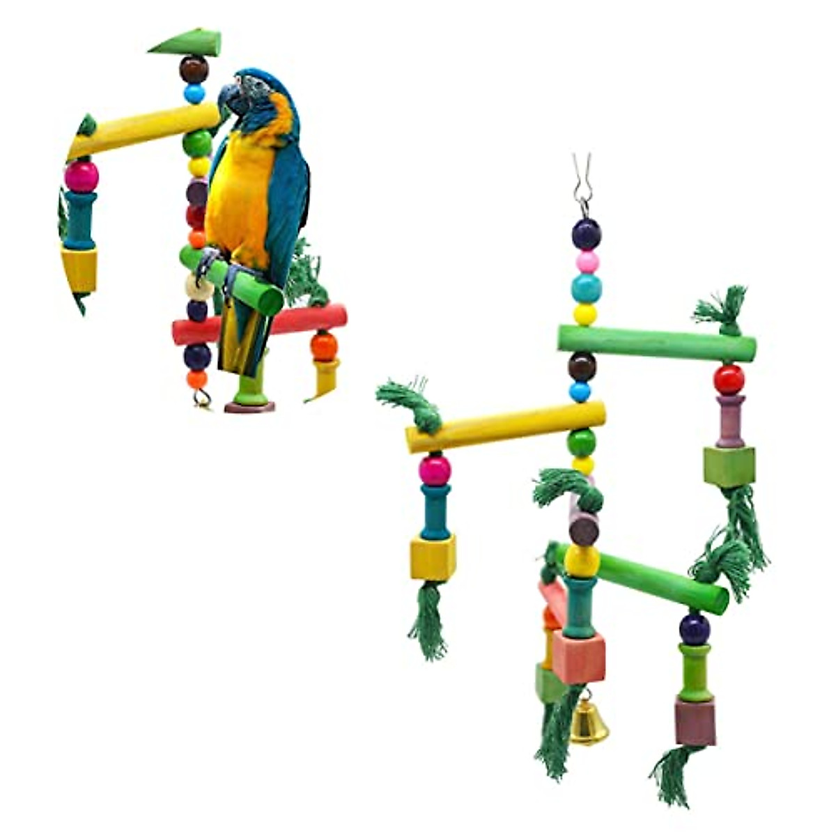 Bird Play Stand Wooden Swing Bird Toys Bird Toys Wooden Bird of 2 Bird Swings Wooden Bird Swing Swing Parrot Cage Wooden Toys Wooden Toys Wooden Playset Parrot Swing
