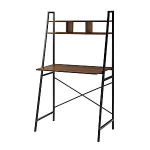 Walker Edison Industrial Wood and Metal X-Back Ladder Desk Home Office Workstation, 56 Inch, Grey Wash