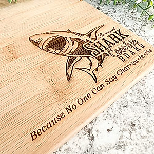 Shark Coochie Board, Because No One Can Say Charcuterie, (13.75" x 9.75"), Charcuterie Board, Funny Shark Week, Cheese Board, Funny Cutting Board, Christmas in July, Serving Tray, White Elephant Gift