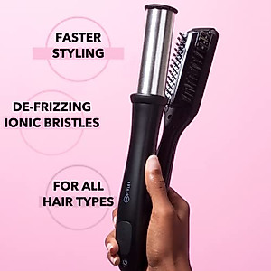 InStyler Max Prime 1.25” 2-Way Rotating Professional Tourmaline Ceramic Iron - Automatic Revolving Curling Iron Straightens & Styles Hair with Four Heat Settings