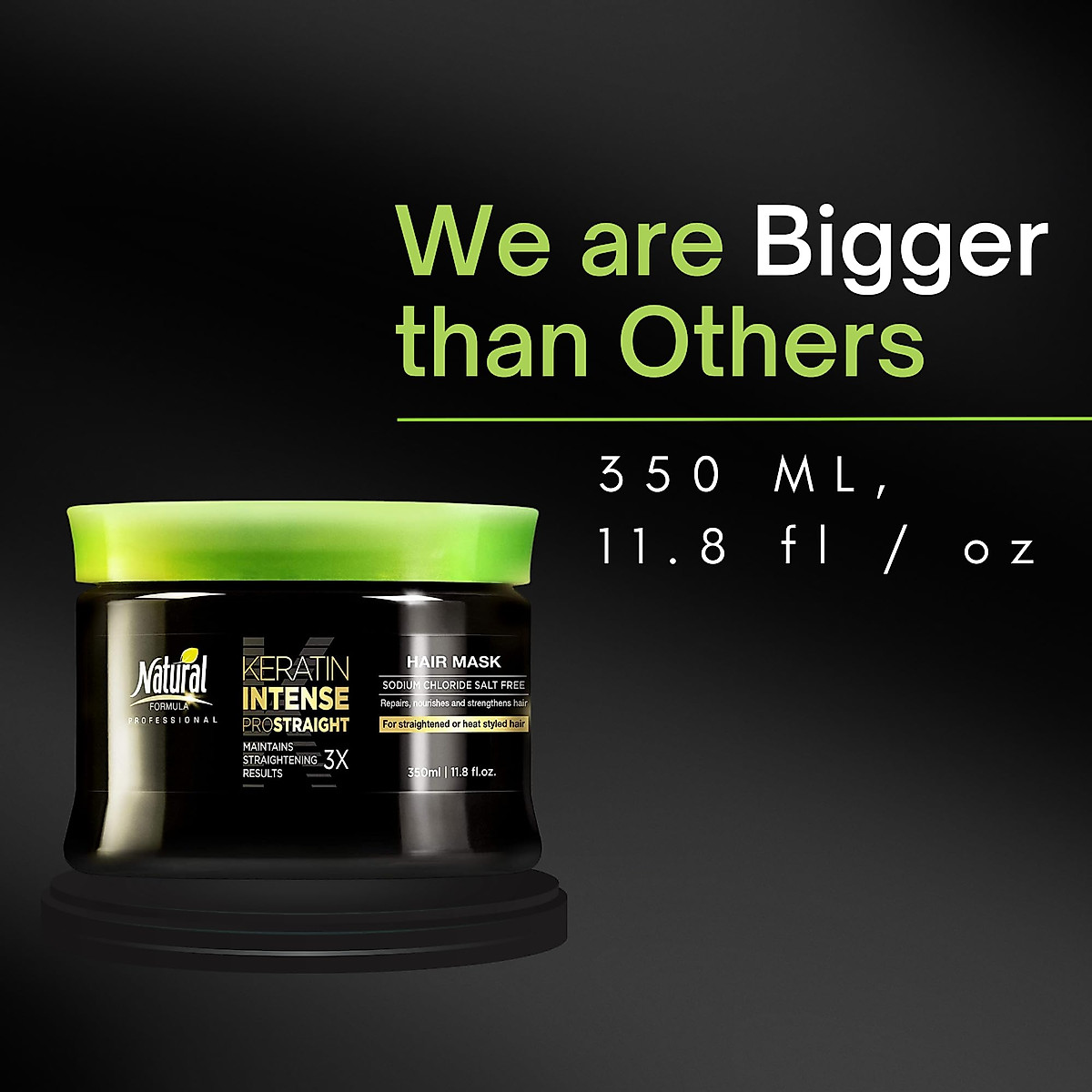 Natural Formula Keratin Hair Mask - Intense Repair, Hair Mask for Frizzy Hair - 350ml