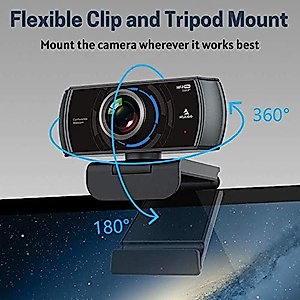 NexiGo N980P 1080P 60FPS Webcam with Microphone, HD USB Computer Camera, Built-in Dual Noise Reduction Mics, 120 Degrees Wide-Angle for Zoom/Skype/FaceTime/Teams, PC Mac Desktop (Renewed)