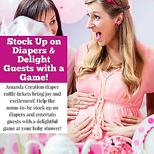 Little Rabbit Floral Themed Diaper Raffle Tickets for Girl Baby Showers, 20 2" X 3” Double Sided Insert Cards for Games by AmandaCreation, Bring a Pack of Diapers to Win Favors & Prizes!