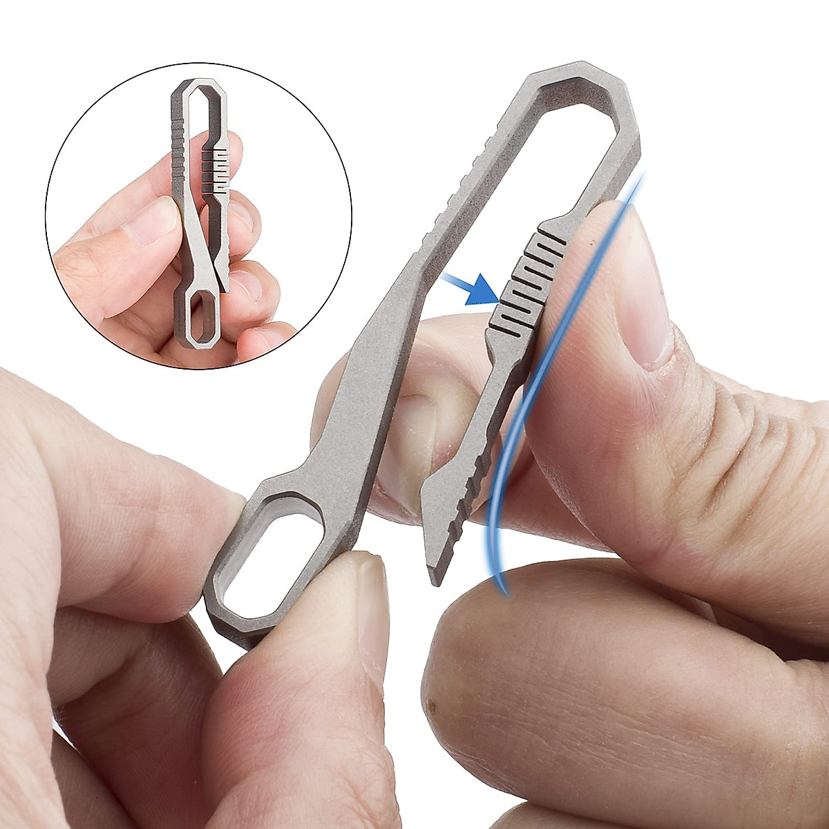 TISUR Keychain Clip, Titanium Key Holder with Detachable Keyring for pants, Key Accessory, Gifts for Men Women (25mm Ti Ring)