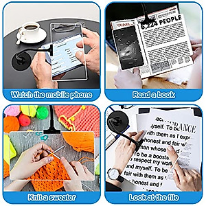 4X Magnifying Glass with Stand, 10"x6" Flexible Gooseneck Magnifying, Large Page Magnifier for Reading Small Prints & Low Vision Seniors with Aging Eyes