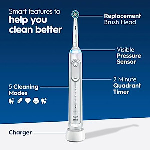 Oral-B Genius X Limited, Electric Toothbrush with Artificial Intelligence, Rechargeable Toothbrush (1) Replacement Brush Head, Travel Case, White