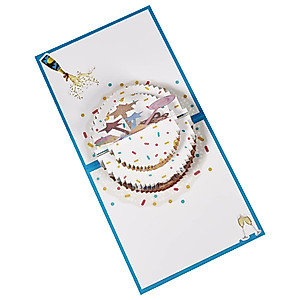 Magic Ants Pop Up Happy Birthday Card,3D Birthday Popup Cards,Birthday Cake Funny Postcards Pop Up Greeting Cards,Pop Up Birthday Cards for Women Men (Stars Birthday Cake - Blue)