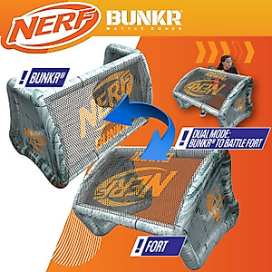 NERF BUNKR Officially Licensed Stadium Pack Inflatable Battlezone - 9 Piece Barricade Shield Bunker Set - Perfect for NERF Party NERF War