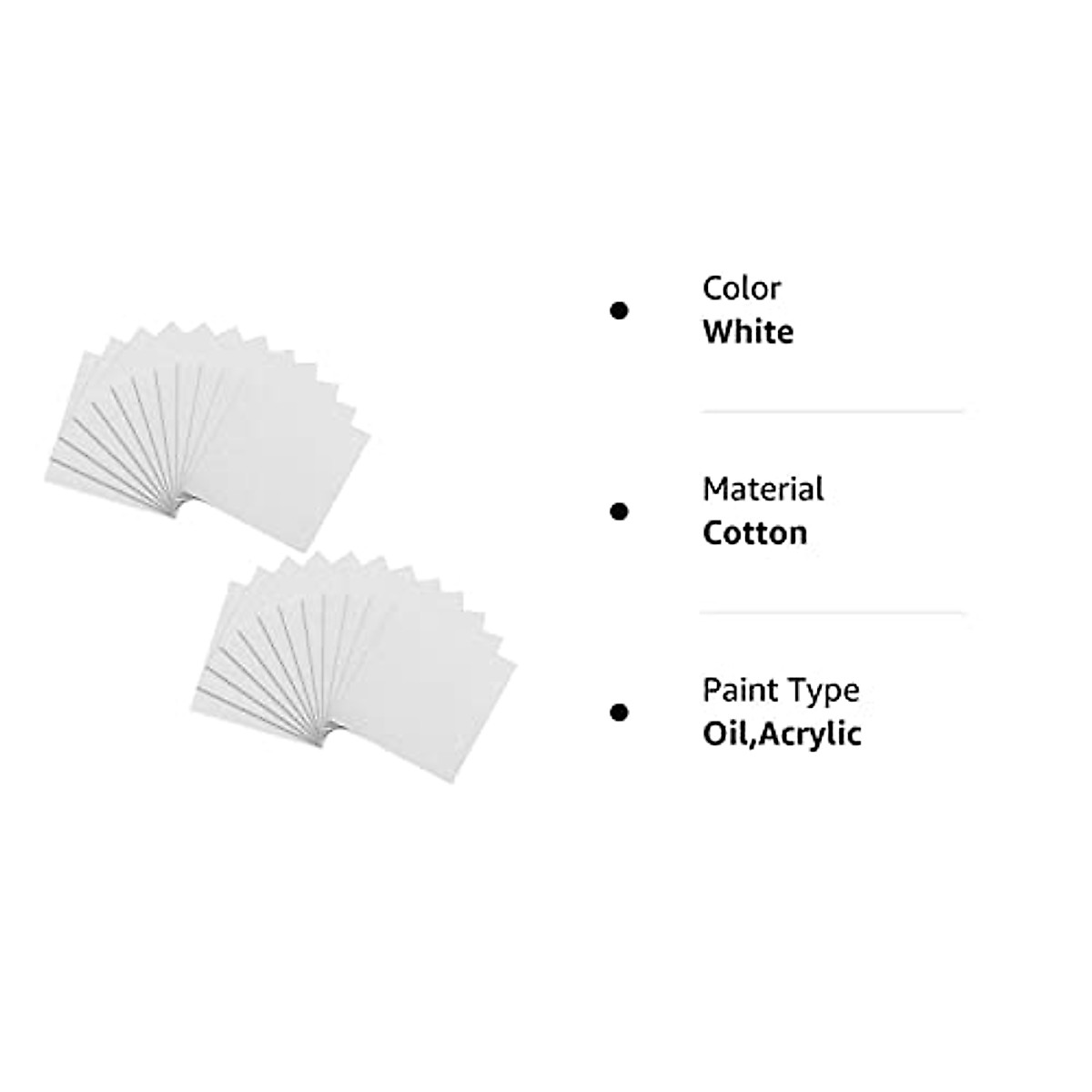 Dele 24 Pack Mini Canvas Panels 4x4 Artist Canvas Boards, Double-Wrapped Acid Free Small Art Canvas Value Pack for Oil & Acrylic Painting.