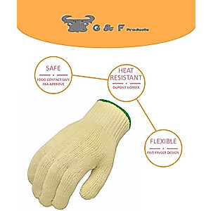 G & F 1689L Dupont Nomex® & Kevlar® Heat Resistant Oven Gloves, for BBQ, Fireplace,and Grilling. Commercial Grade, Large, Sold by 1 Piece