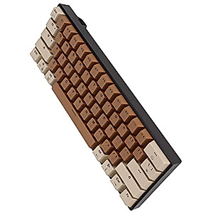Garsentx 61 Keys Mechanical Gaming Keyboard with Mixing RGB Light, Tea Brown Patchwork Color USB C Ergonomic Keyboard Compatible with Win 2000/ME/XP/Vista/7/OS/8/10(Black Shaft)