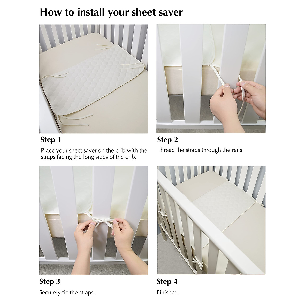 American Baby Company Waterproof Quilted Sheet Saver Changing Pad Liner Made with Organic Cotton Top Layer, Natural Color (Pack of 2)