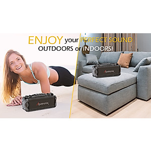 Alpatronix Bluetooth Speaker 60W(80W Max), IPX6 Waterproof, Portable Wireless, 8000mAh Power Bank, Handsfree, Shockproof, TWS, DSP, Stereo, Subwoofer, TF Card, NFC, AX500, Indoor&Outdoor –Black Gray