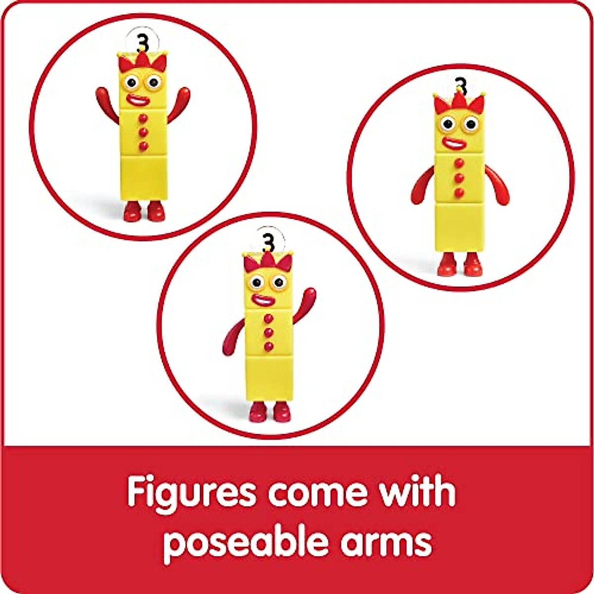 hand2mind Numberblocks Friends One to Five Figures, Cartoon Action Figure Set, Toy Figures, Play Figure Playsets, Small Figurines for Kids, Number Toys, Math Toys for Kids 3-5, Birthday Gifts for Kids