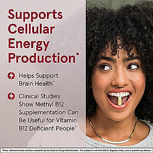 Jarrow Formulas Ultra Strength Methyl B-12 2500mcg, Dietary Supplement for Cellular Energy Production and Brain Health Support, 100 Tropical-Flavored Chewable Tablets, 100 Day Supply